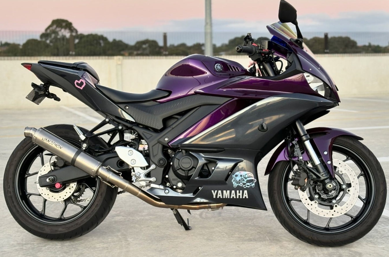 Yamaha YZF-R3 MT-03 YZF-R25 Vandemon Stainless Steel Headers, Titanium ...