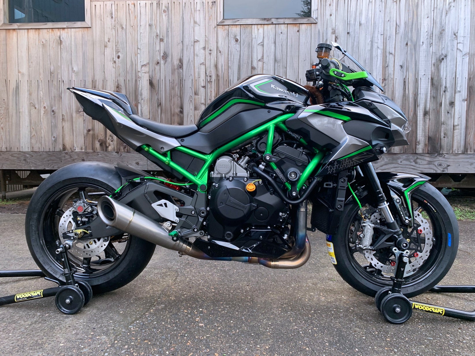 Kawasaki Ninja ZH2 Vandemon Brushed Titanium Exhaust System – Vandemon ...