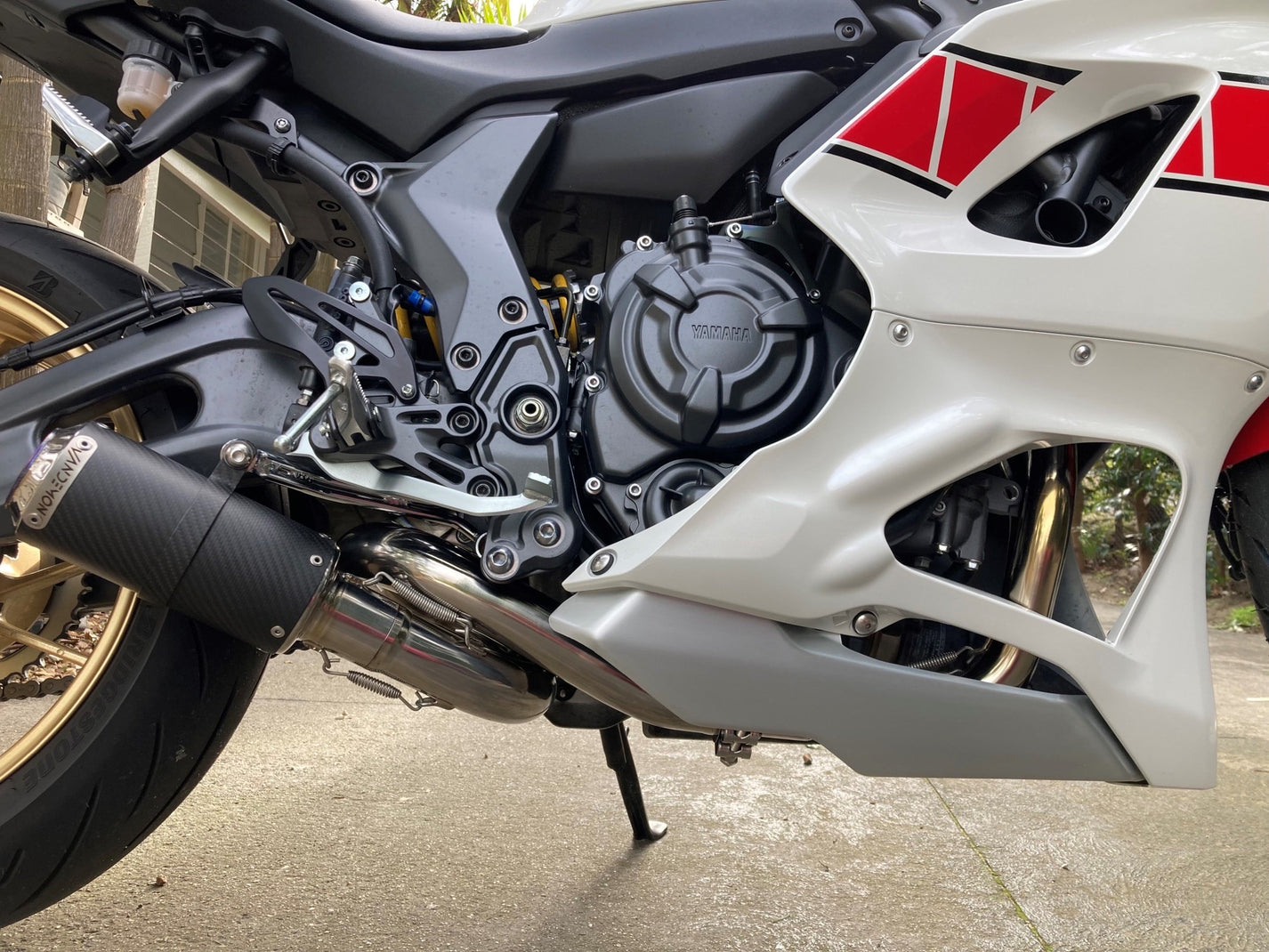 Yamaha R7 MT07 FZ07 XSR700 Tracer 700/GT Titanium Exhaust System Carbo ...